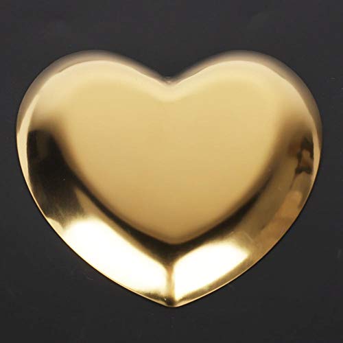 Raguso Stainless Steel Jewelry Display Tray Heart-Shaped Trinket Pallet Fruit Tray for Home Kitchen(Gold)