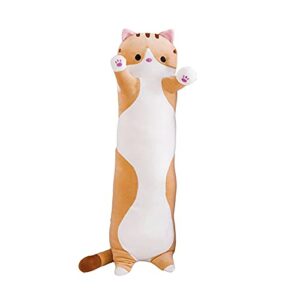 plush pillow, cat long throw sleeping pillow cute cartoon cat shaped plush toy sleeping long throw pillow home office study