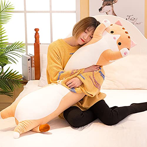 Plush Pillow, Cat Long Throw Sleeping Pillow Cute Cartoon Cat Shaped Plush Toy Sleeping Long Throw Pillow Home Office Study