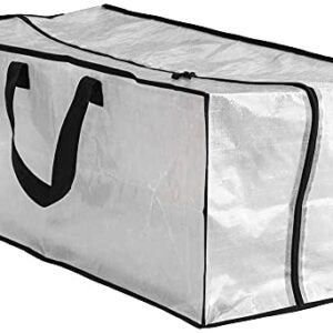 (4 ct) Clear Heavy Duty Extra Large WOVEN FABRIC Storage Bags, Clear Moving Bags, EXTRA LARGE SIZE: 29" L X 18" H X 13.5", Totes with Zippers for Clothing Blanket Storage, Dorm College Moving Supplies Boxes, Clothes Storage Bins (4), bolsas para guardar r