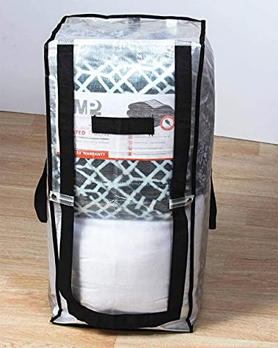 (4 ct) Clear Heavy Duty Extra Large WOVEN FABRIC Storage Bags, Clear Moving Bags, EXTRA LARGE SIZE: 29" L X 18" H X 13.5", Totes with Zippers for Clothing Blanket Storage, Dorm College Moving Supplies Boxes, Clothes Storage Bins (4), bolsas para guardar r