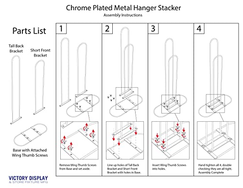 Chrome Plated Metal Hanger Stacker Holds 50-70 Hangers, Organize Wood, Metal and Plastic Adult Size Hangers for Pants and Shirts (Quantity 1) (1)