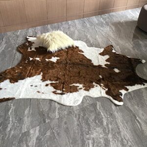 Cow Print Rug Fun Faux Cowhide Area Rug Skin Rug Animal Printed Carpet for Decorating Kids Room ，43.3" x 33"