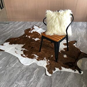 Cow Print Rug Fun Faux Cowhide Area Rug Skin Rug Animal Printed Carpet for Decorating Kids Room ，43.3" x 33"