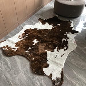 Cow Print Rug Fun Faux Cowhide Area Rug Skin Rug Animal Printed Carpet for Decorating Kids Room ，43.3" x 33"