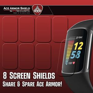 Ace Armor Shield (8 Pack) Premium HD Waterproof Screen Protector compatible with Fitbit Charge 5