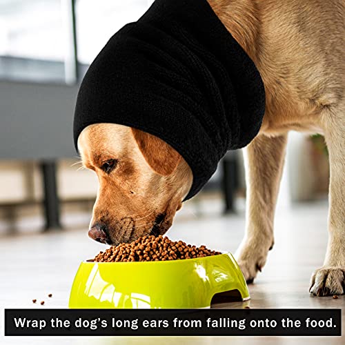 Dog Snood Dog Neck and Ears Warmer, Dog Ear Muffs Noise Protection, No Flap Ear Wraps for Dogs, Warm Winter Pet Knit Snood Headwear for Comfort, Grooming, Anti-Anxiety at Noise Place (S)