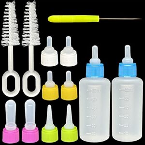 pet bottle kit, squeeze liquid bottle replaceable silicone teat mini teat for newborn kittens, puppies, rabbits, small animals replacement teat cat feeding bottle feeding tool