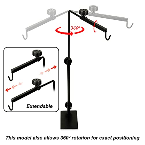 Kadako ® Reptile Lamp Stand - Adjustable Metal Heat Lamp Stand and Light Dome Support Fixture for Terrarium Enclosure, Aquarium and Tank - Includes Our Feeding Accessories Kit