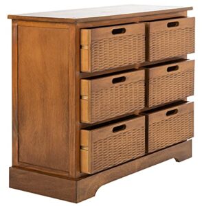 Safavieh Home Collection Landers Honey Brown 6-Drawer Storage Unit (Fully Assembled) STG5700C