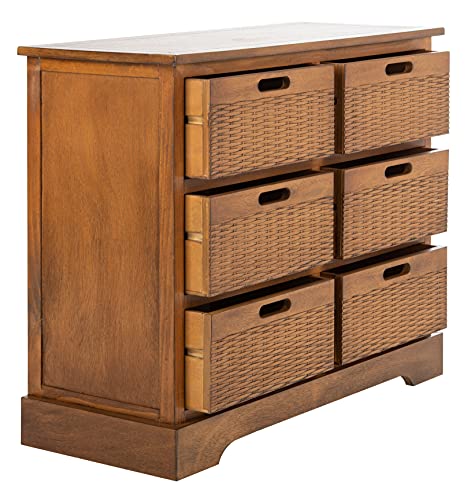 Safavieh Home Collection Landers Honey Brown 6-Drawer Storage Unit (Fully Assembled) STG5700C