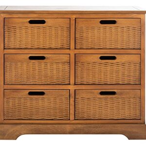 Safavieh Home Collection Landers Honey Brown 6-Drawer Storage Unit (Fully Assembled) STG5700C