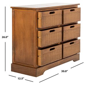 Safavieh Home Collection Landers Honey Brown 6-Drawer Storage Unit (Fully Assembled) STG5700C