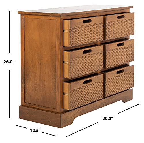 Safavieh Home Collection Landers Honey Brown 6-Drawer Storage Unit (Fully Assembled) STG5700C