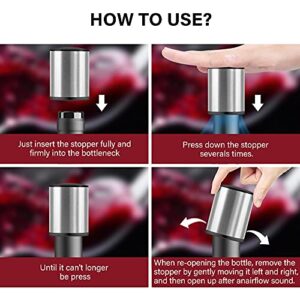 Wine Stopper, [𝐊𝐞𝐞𝐩𝐢𝐧𝐠 𝐅𝐫𝐞𝐬𝐡] Vakoo Vacuum Leakproof Wine Bottle Stopper, Reusable Wine Sealer, Wine Corks Keeps Fresh, Gifts for Wine Lovers for Christmas Anniversary