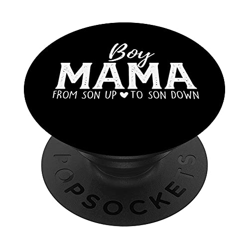 Boy Mama From Son Upto Son Down Funny Mother's Day Fun Mom PopSockets Swappable PopGrip