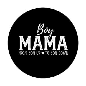 Boy Mama From Son Upto Son Down Funny Mother's Day Fun Mom PopSockets Swappable PopGrip