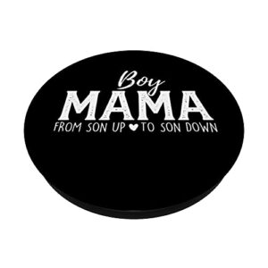 Boy Mama From Son Upto Son Down Funny Mother's Day Fun Mom PopSockets Swappable PopGrip