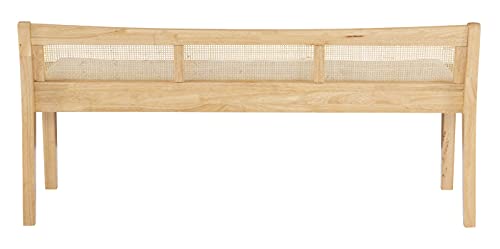 Powell Kasi Beige Rattan Cane Bench with Back, Large, Natural