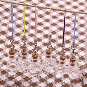 Tanstic 119Pcs 6 Shapes Glass Jars Bottles with Cork Stoppers Set, 48Pcs Wish Bottles Glass Favor Jars with 50Pcs Eye Screws, Lobster Claw Clasps and 30 Yards Twine for Wedding Party DIY Decoration