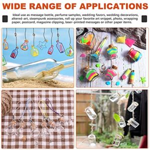 Tanstic 119Pcs 6 Shapes Glass Jars Bottles with Cork Stoppers Set, 48Pcs Wish Bottles Glass Favor Jars with 50Pcs Eye Screws, Lobster Claw Clasps and 30 Yards Twine for Wedding Party DIY Decoration