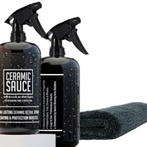 CERAMIC SAUCE Auto Detailing Spray-16oz CAR/SUV/BOAT/MOTORCYCLE (Includes Ultra Premium Microfiber Cloth)