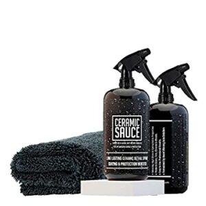 CERAMIC SAUCE Auto Detailing Spray-16oz CAR/SUV/BOAT/MOTORCYCLE (Includes Ultra Premium Microfiber Cloth)