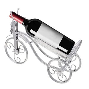 DOITOOL Motorcycle Wine Holder Metal Bike Sculpture Wine Bottle Rack Holder Tricycle Wine Glass Metal Rack Countertop Wine Bottles Holder Display Stand Silver Single Bottle Wine Holder