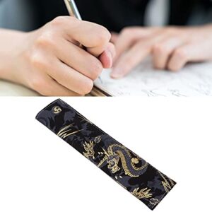 Fabric Single Pen Case Light Weight Bronzing Cotton Pen Case for Pen Pencils School Students(Black Dragon)