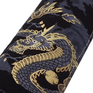 Fabric Single Pen Case Light Weight Bronzing Cotton Pen Case for Pen Pencils School Students(Black Dragon)