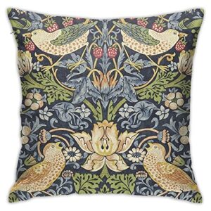 nebra william morris strawberry thief original throw pillow covers cozy square throw pillowcases home decor for bed couch sofa living room cushion cover 18"x18"