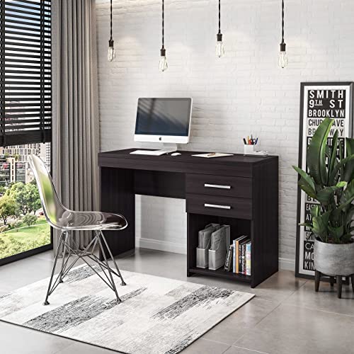 Techni Mobili Brown Computer Home Office or Bedroom Storage & Drawers Ideal for Small Spaces, Espresso Writing Desk, 16.10" D x 47.5" W x 30.25" H