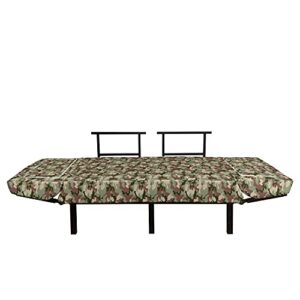 Ambesonne Camo Futon Couch, Illustrated Green Camouflage in Forest Colors Hunter Theme, Daybed with Metal Frame Upholstered Sofa for Living Dorm, Loveseat, Dark Green Army Green