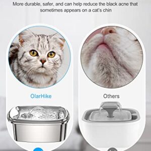 OlarHike Cat Water Fountain Stainless Steel, 61oz/1.8L Dog Water Bowl Dispenser Automatic Pet Water Fountain with Quiet Pump, Dishwasher Safe Design & Adjustable Water Flow for Cats, Dogs