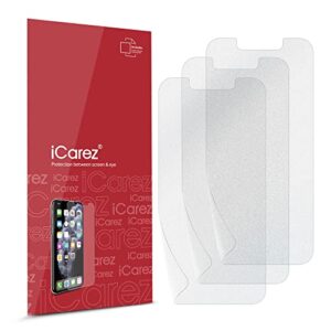 icarez hd anti glare matte screen protector for iphone 14 plus iphone 13 pro max 6.7-inches [3 pack] (case friendly) premium no bubble easy to apply with hinge installation