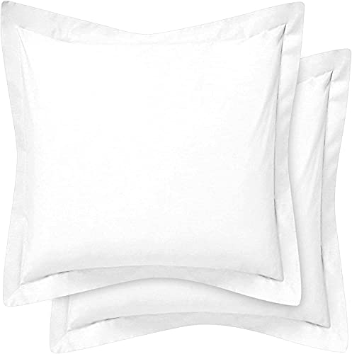 Euro Pillow Shams Set of White Pillow Shams King 20 x 40 Pillow Shams 1000 TC 100% Egyptian Cotton Hotel Class Bedding Euro Size Decorative Pillow Shams Set