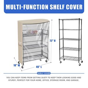 MOLLYAIR Shelf Cover - Oxford Cloth Fabric with Waterproof and Water-Resistant Coating,48x17x72 inch