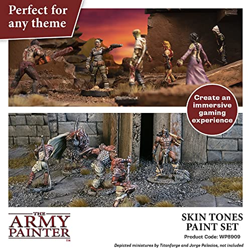 The Army Painter Skin Tones Paint Set, 16 Acrylic Paints, 4 empty bottles and 16 Mixing Balls for Advanced Techniques in Wargames Miniature Model Painting