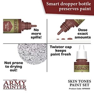 The Army Painter Skin Tones Paint Set, 16 Acrylic Paints, 4 empty bottles and 16 Mixing Balls for Advanced Techniques in Wargames Miniature Model Painting