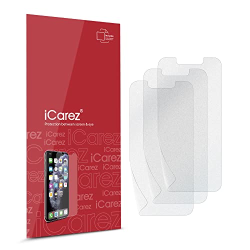 iCarez HD Anti Glare Matte Screen Protector for iPhone 13 Mini 5.4-Inches [3 Pack] (Case Friendly) Premium No Bubble Easy to Apply with Hinge Installation (Premuim)