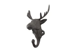 handcrafted nautical decor cast iron moose head decorative metal wall hooks 7"