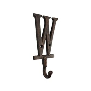 Handcrafted Nautical Decor Rustic Copper Cast Iron Letter W Alphabet Wall Hook 6"