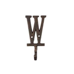 Handcrafted Nautical Decor Rustic Copper Cast Iron Letter W Alphabet Wall Hook 6"