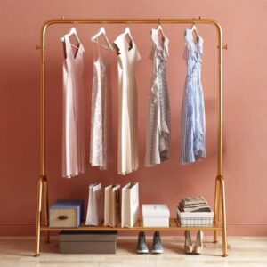 Thick forest Gold Clothing Rack Gold Clothes Rack Gold Garment Rack Shoes Bags Gold Clothes Organizer Storage Shelves