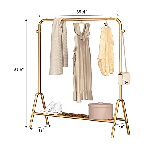 Thick forest Gold Clothing Rack Gold Clothes Rack Gold Garment Rack Shoes Bags Gold Clothes Organizer Storage Shelves