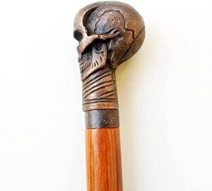 halloween brass wooden walking cane golden finish lion brass handle walking stick unique vintage look decorative walking sticks for gentleman|