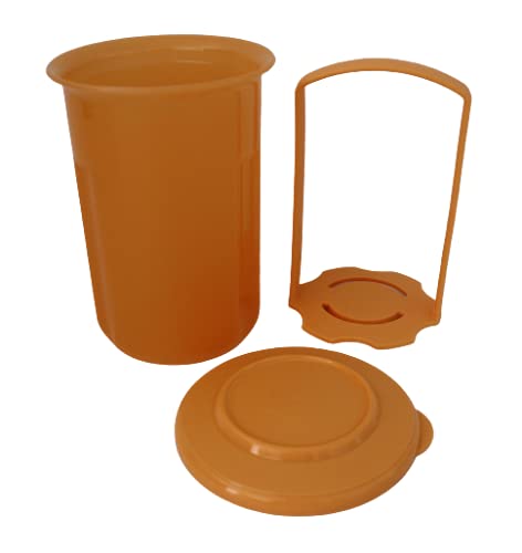 NewTupperware Mini Round Pick A Deli Pickle 2 Cup Container with Strainer in Mango