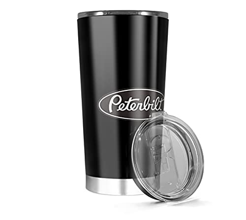 Insulated Tumbler Stainless Steel 20oz 30 Oz Peterbilt Hot Trucks Coffee Logo Wine Tea Cold Iced Funny Travel Cups Mugs For Men Women, White