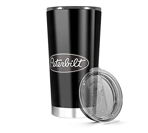 Insulated Tumbler Stainless Steel 20oz 30 Oz Peterbilt Hot Trucks Coffee Logo Wine Tea Cold Iced Funny Travel Cups Mugs For Men Women, White