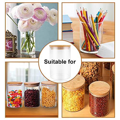 ENLOY Glass Food Storage Jars, 3-Piece Glass Canisters Food Storage Containers with Airtight Bamboo Wooden Lid For Sugar, Flour, Tea, Candy, Cookie, Spice and More, 32 OZ (950 ML)